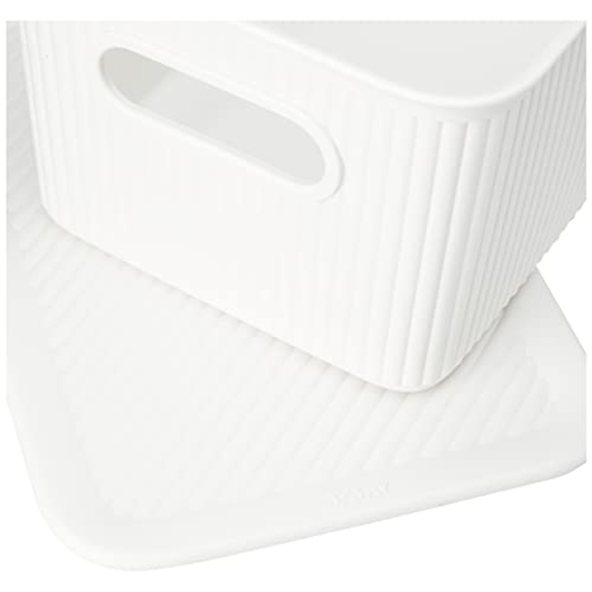 Tatay 7010901 Multipurpose Organizer Basket Set with Lid, 3X White, Medium