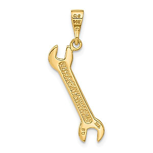 IceCarats 14K Yellow Gold Wrench Necklace Charm Pendant 30mm x 4mm Only