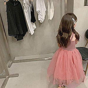 Baby Girls Tutu Dress Sleeveless Infant Toddler Sundress Tulle Bubble Solid Color (Pink, 4-5T)