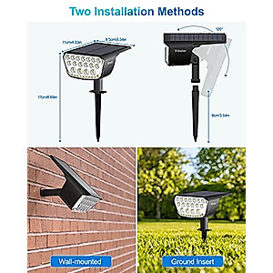 Solar Spot Lights Outdoor,Xibolar 32 LED Solar Landscape Spotlights, IP65 Waterproof Solar Powered Garden Wall Lights, Auto On/Off 2 Modes Lighting for Yard Pathway Porch Patio(Cool White/1 Pack)