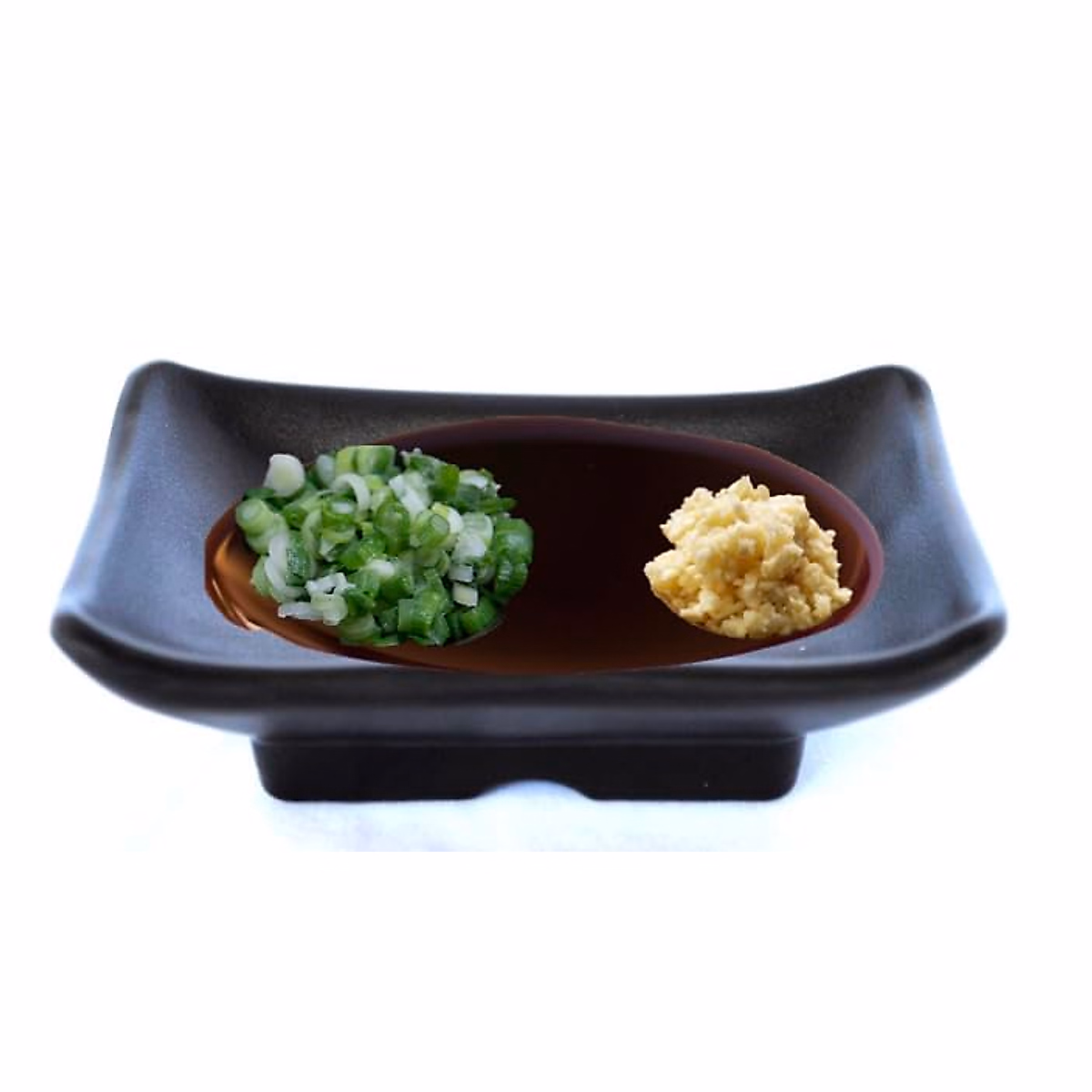 Lucky Star Melamine Soy Sauce Dishes Wasabi Sushi Sashimi Rectangular Plastic Dipping Plates, 4-1/8" X 2-1/2" X 1-1/8” H, Capacity: 1.8 oz, Black, Black (96)