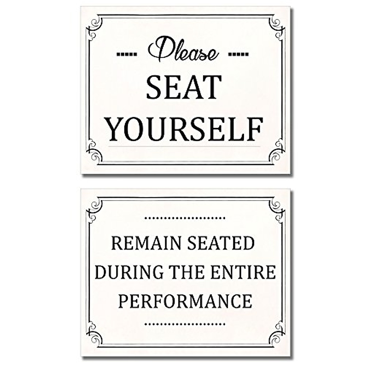 BigWig Prints Funny Bathroom Wall Art - Please Seat Yourself Poster Set, Humorous Restroom Decor for Home or Office, Unique Bathroom Artwork - Unframed Set of 2 (8x10)