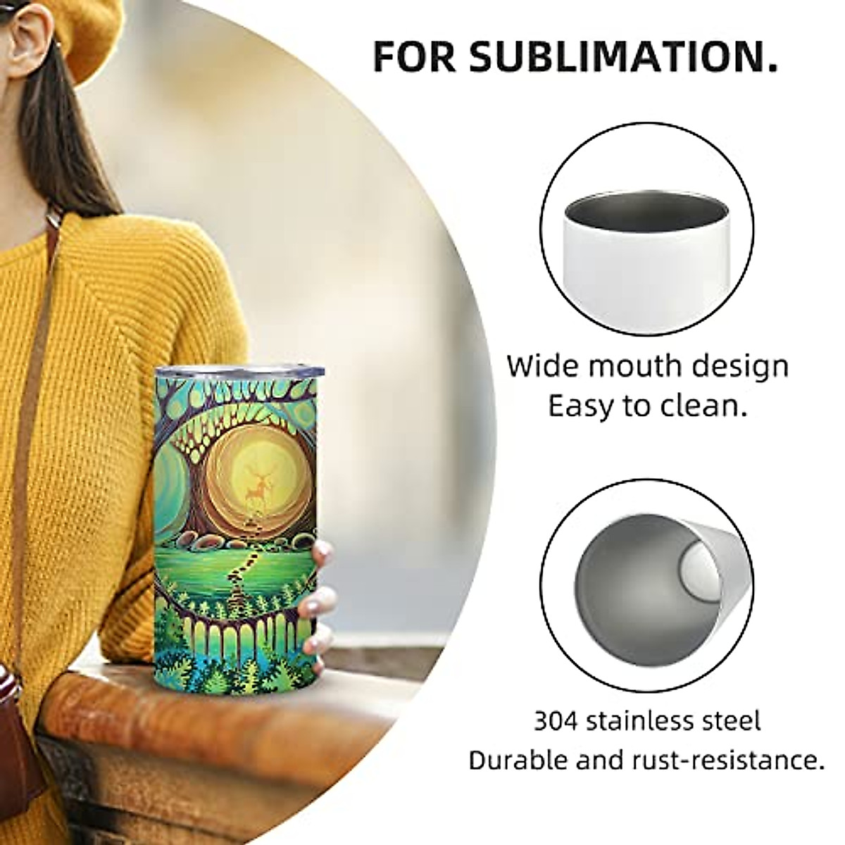 XccMe 12 oz Skinny Sublimation Blanks,Stainless Steel Straight Tumblers with Shrink Wrap Films,4 PACK Double Wall Vacuum Insulated Mugs for DIY Gift,Coffee,Tea,Beverages (White)