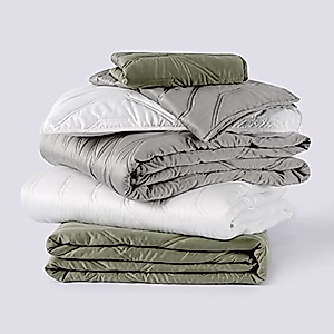 DOWN HOME Satin Silky Lightweight 3 Pieces Quilt Set Coverlet Set Modern Classic Quilting Pattern for All Season Super Soft and Silky Full Queen 88x92inch White