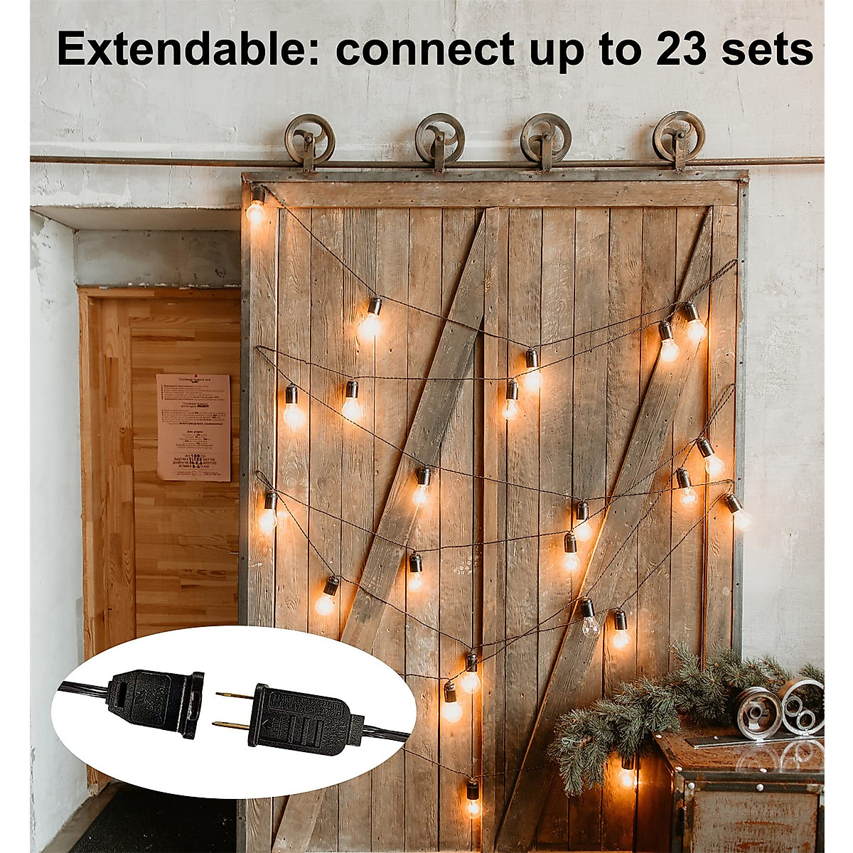 Outdoor String Lights G40 Globe LED Bulbs, Panaromia 41FT Patio Lights 30+3 Bulbs, Waterproof Shatterproof Hanging Lights for Indoor Outside Garden Home Christmas Xmas Warm White (A-LED-41ft)