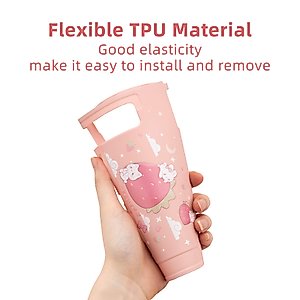 GeekShare Protective Case for Switch, Soft TPU Slim Case Cover Compatible with Nintendo Switch Console and Joy-Con (Strawberry Bunny)