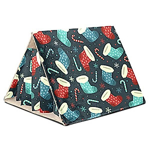 enheng Small Pet Hideout Christmas Candies Hamster House Guinea Pig Playhouse for Dwarf Rabbits Hedgehogs Chinchillas
