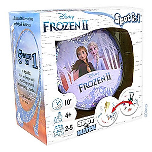 Spot It! Frozen 2 - Lightning-Fast Observational Game with Beloved Frozen Characters! Fun Matching Game for Kids, Ages 6+, 2-8 Players, 15 Minute Playtime, Made by Zygomatic