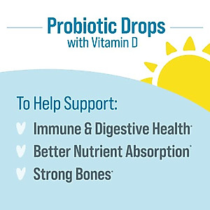 Culturelle Baby Immune & Digestive Support Probiotic + Vitamin D Drops, Helps Support Immune & Digestive Health in Babies, Infants & Newborns 0-12 Months, 30 Day Supply, Gluten Free & Non-GMO, 9ml