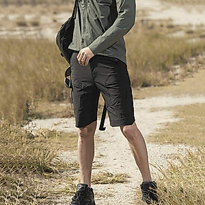 CARWORNIC Men's Quick Dry Hiking Tactical Shorts Lightweight Stretch Outdoor Cargo Shorts with Multi Pockets Summer Casual Camping Travel Fishing Shorts