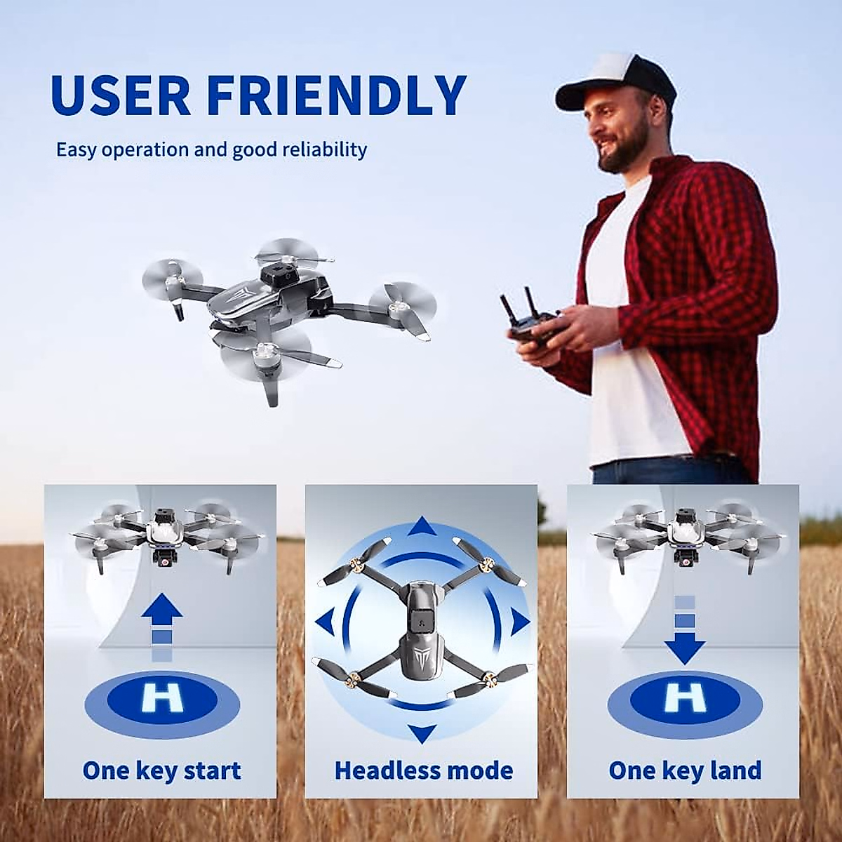 Drone, Drones with camera for adults 4k, Drones for kids 8-12, Brushless Motor, FPV Foldable Drone, Carrying Case, 40 mins Battery Life, Christmas gifts, 360° Flip, APP Control