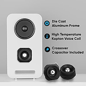 Pyramid 3” Car Audio Speaker Tweeter - 1000 Watt High Power 3 Inch Super Titanium Tweeter System w/ Die Cast Aluminum Frame, 2k-25 kHz Frequency, 109 dB, 4-8 Ohm, Heavy Duty 100 oz Magnet TW57, Black