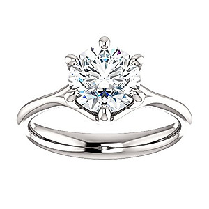 GNGJewel Forever One Moissanite (GHI) Engagement Ring in Solid 14k Gold