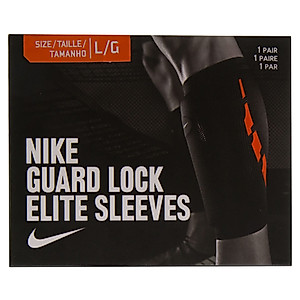Nike Unisex's Guard Lock Elite Soccer Sleeves, White/Black/Black, S