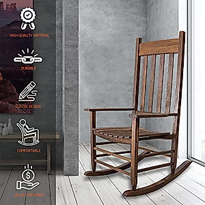 HOMESTEAD Wooden Rocking Chair, Brown