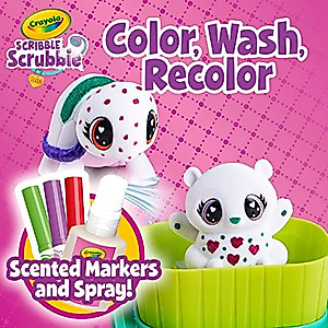 Crayola Scribble Scrubbie Pets Scented Spa, Animal Toy Playset, Includes Washable & Scented Markers, Gifts for Girls & Boys, Ages 3+