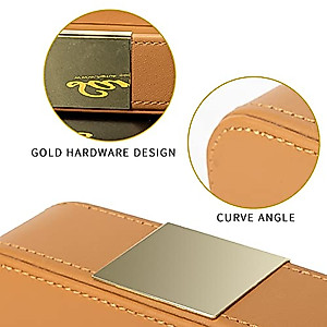 SANZIE Luxury Leather Desktop Storage, Small Catchall Organizer, Decorative Tray for Entryway Table to Hold Jewelry,Watch,Cosmetics,Keys,Phone,Wallet,Home & Office Accessories (Orange)