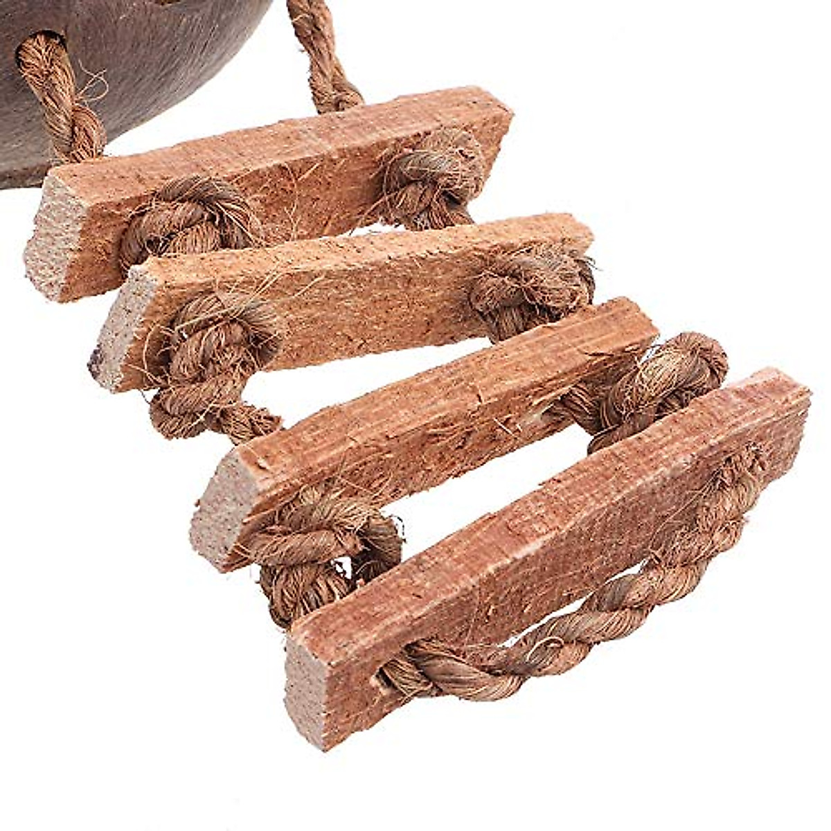 Bird Nest for Parakeets Naturals Coco Parrot Breeding Box Lovebird House Cage Play Hanging Toy with Ladder for Budgies Parakeet Cockatiels Conure Canary Finch Pigeon