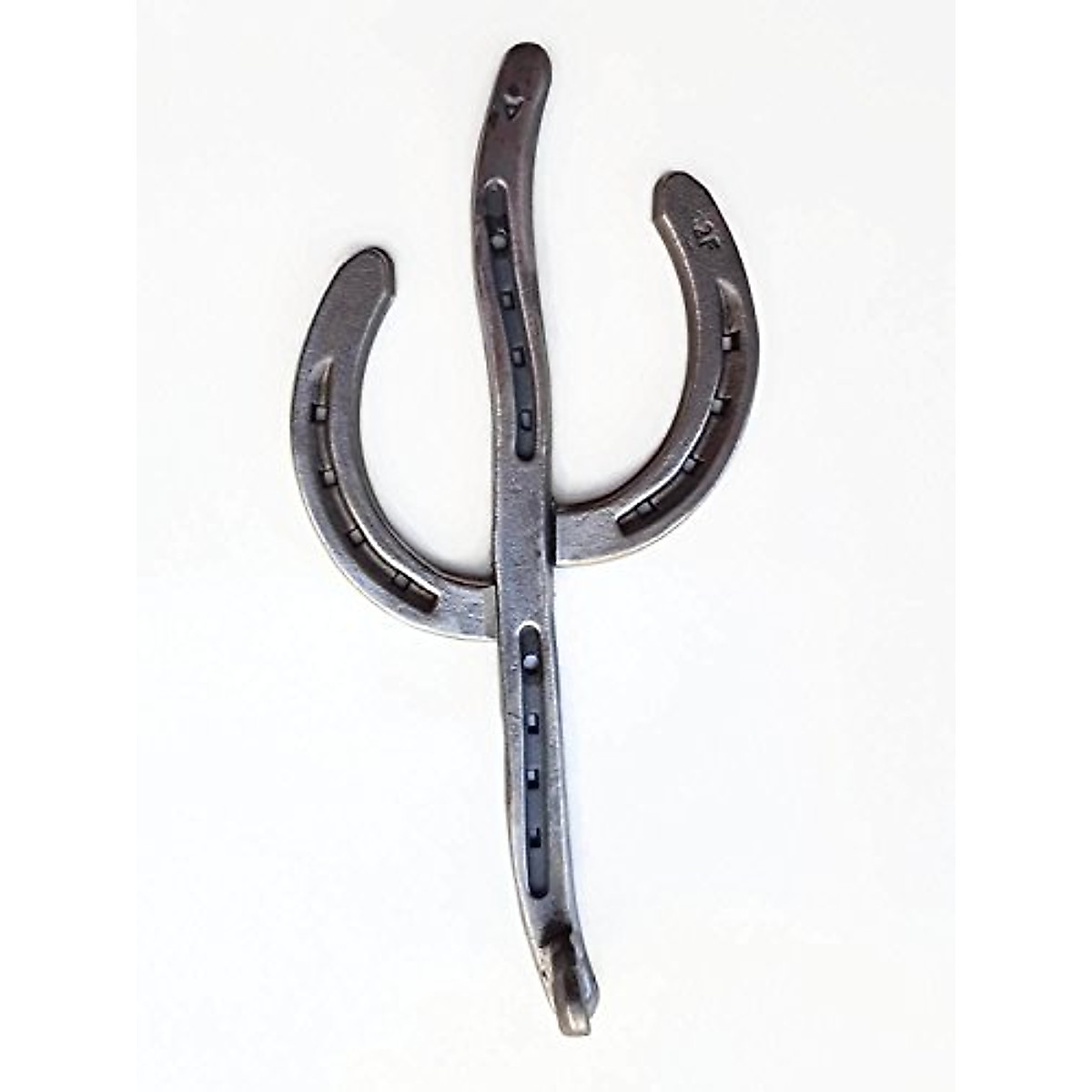 Rustic Horseshoe Cactus Hanger Hooks - The Heritage Forge Polished Metal