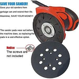 Standard 5" Hook and Loop Replacement Sander Pad for Milwaukee 2648-20 & 2648-21 Random Orbit Sanders - with Extra Hard Backing