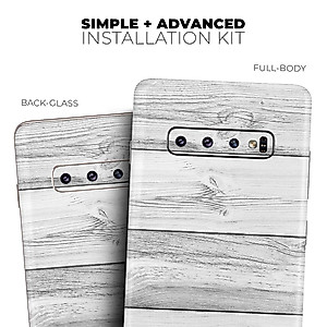 DesignSkinz White & Gray Wood Planks Protective Vinyl Decal Wrap Skin Cover Compatible with The Samsung Galaxy S20 (Screen Trim & Back Glass Skin)