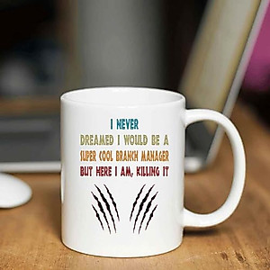 Killing It Lifestyle Gift for Branch Managers, Unisex Sweat for Grey Multicolor - Quote on 11 Oz White Ceramic Coffee Mug