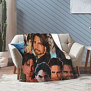 Tom Cruise Collage Blanket Ultra-Soft Micro Fleece Lightweight Warm Throw Blanket Suitable for Bedrooms Sofa and Travel Air Conditioning
