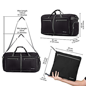 Gonex 60L Foldable Travel Duffel Bag Water & Tear Resistant, Black