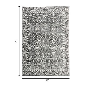 SAFAVIEH Evoke Collection 4' x 6' Grey/Ivory EVK270S Shabby Chic Distressed Non-Shedding Living Room Bedroom Accent Rug