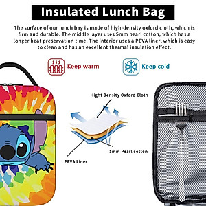 Yiwbor Cartoon Lunch Box Reusable Lunch Bag Anime Insulated Tote Bag for Travel Picnic Office Gift