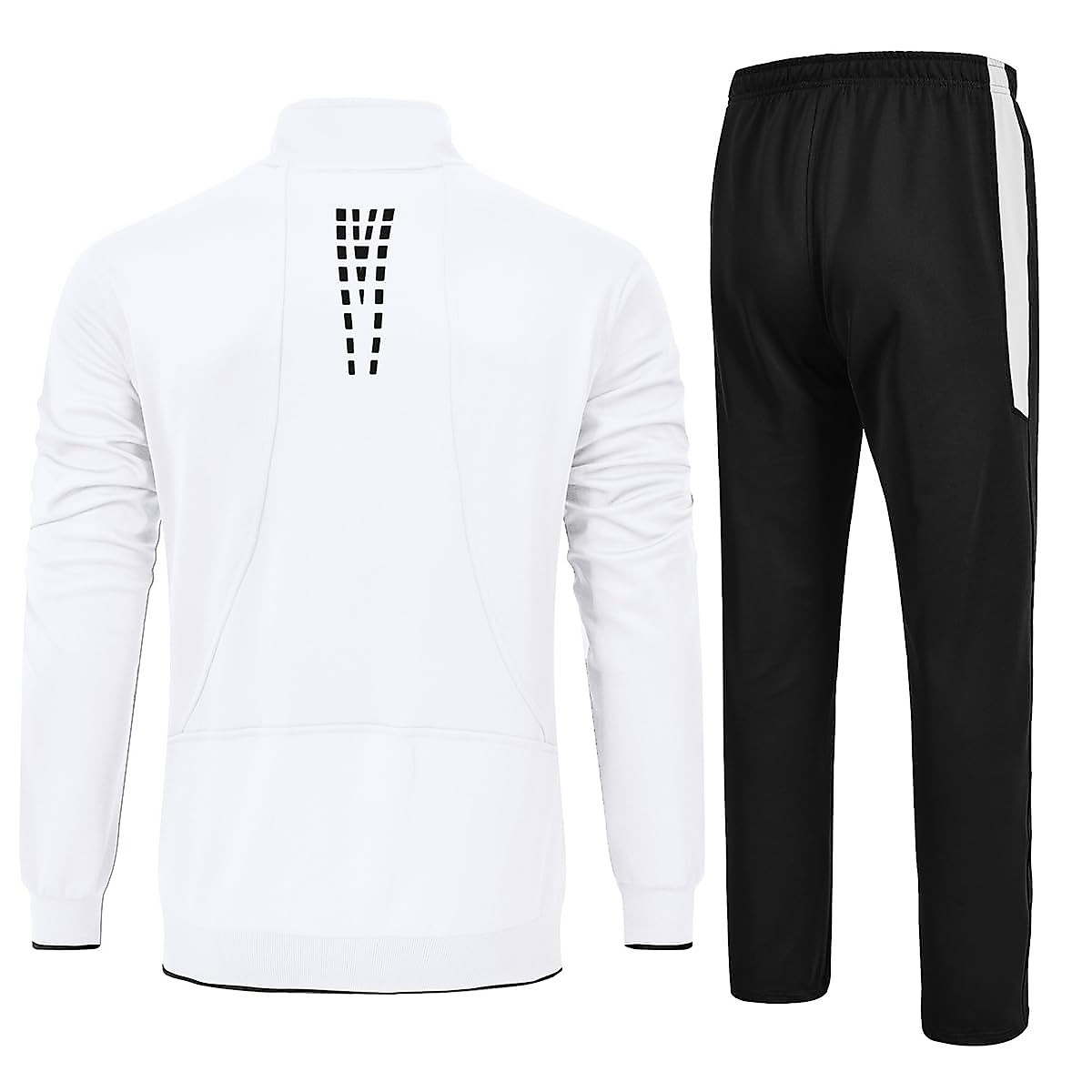 YSENTO Men's Tracksuits Set Outfits 2 Piece Jogging Suits Warm Up Running Track Sets Sweatsuits White M