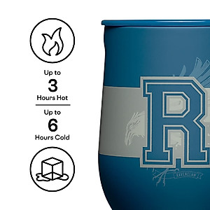 Corkcicle Harry Potter Ravenclaw Stemless Wine Glass Tumbler, Triple Insulated Stainless Steel Construction, Easy Grip Sides, Keeps Beverages Chilled for 9 Hours, 12 oz