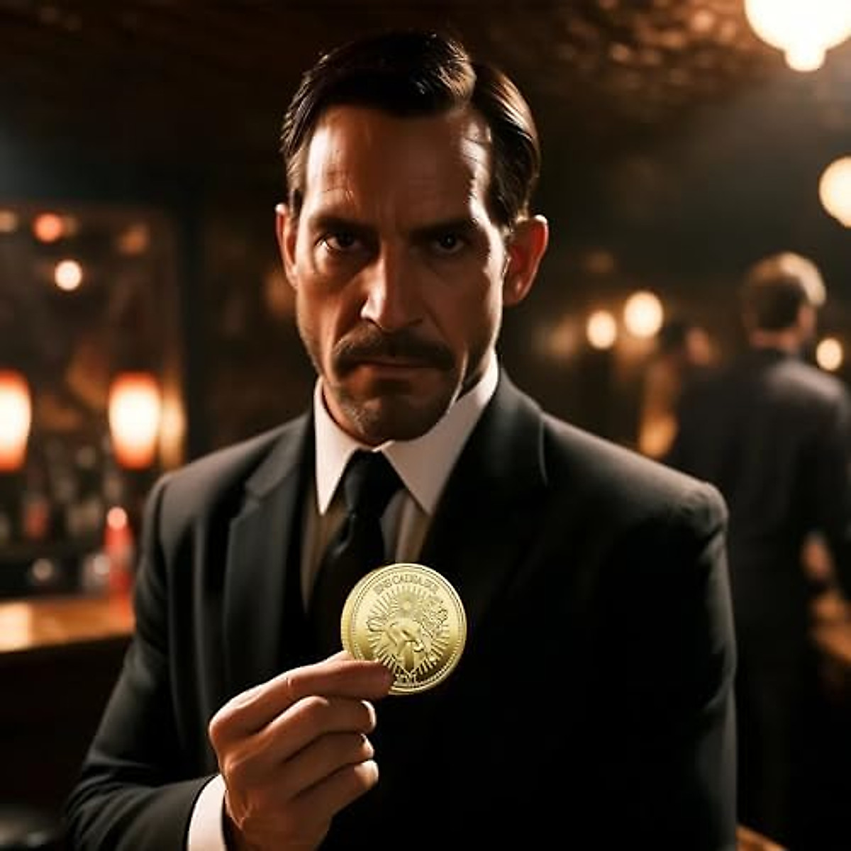 John Wick Continental Coin – Metal Souvenir, 40MM Movie Prop Collectible Coin, Durable Hardware Craft for Fans & Collectors (4pcs Gold)