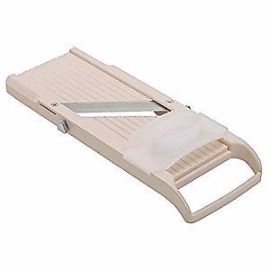 Benriner Super Standard Madoline Slicer, with with 4 Japanese Stainless Steel Blades, Almond