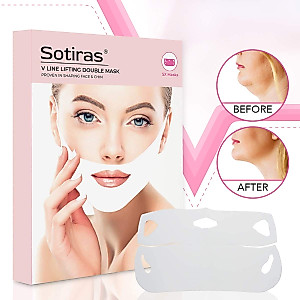 V Shaped Slimming Face Mask | Double Chin Reducer for Firming Moisturizing & Contour Lifting | Instant Lift Strap Wrinkles Remover | V-Line Beauty Band Patch with Collagen Vitamin E & C - 5 Pack