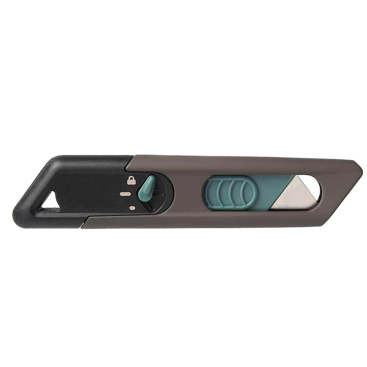 Nova Lock N Cut Self-Retracting Safety Box Cutter with 2 Blade-Depth Setting, 2-side window, Safety Knife with Standard Utility Knife Blades, Safety-Lock Design