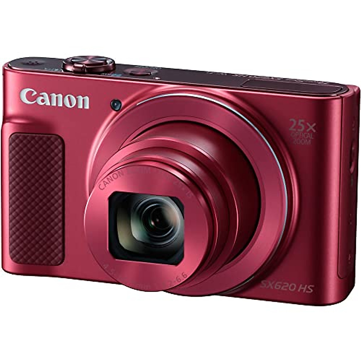 Canon PowerShot SX620 HS Digital Camera (Red) (1073C001) + 64GB Memory Card + NB13L Battery + Corel Photo Software + Charger + Card Reader + Soft Bag + Flex Tripod + More (Renewed)