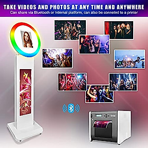 DIOSTA Portable 11" Ipad Photo Booth Machine,Ipad Stand Selfie photobooth Machine with Software,LCD Screen,RGB Ring Light,Remote Control,Flight Case,Metal Shell,for Parties,Christmas,Rental Business