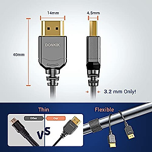 DONKIK Certified 8K Ultra High Speed HDMI 2.1 Thin Cable 4.9ft, 48Gbps HDMI Cord 4.9ft, 8K@60Hz 4K@120Hz HDR eARC HDCP 2.2 2.3 Compatible with PS5, Xbox, Switch, Apple TV, Roku, Gaming PC