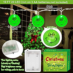 GYGOT Christmas Lights,20 LED 10 Ft Battery Operated Christmas String Lights, Christmas Decorations for Tree Home Garden Indoor Outdoor Decor