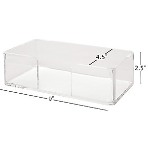 Guest Towel Holder Tray Bathroom Paper Hand Towels Caddy Basket Acrylic Holder Bathroom Accessories Clear Bathroom Storage and Organization or Dinner Napkin Holders 4.5" x 9" x 2.5 Made in USA