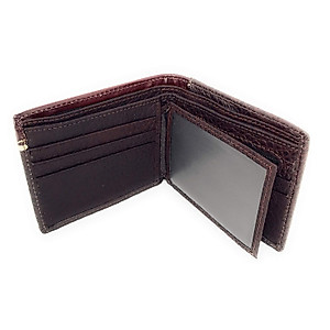 Western Genuine Leather Floral Tooled Horse Concho Mens Short Bifold Wallet in 2 colors (Coffee)