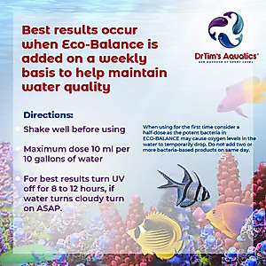 DrTim’s Aquatics Eco-Balance for Saltwater Aquariums – Multi-Strained, Supportive Probiotic Bacteria to Maintain a Balanced Fish Tank Environment-64 oz.
