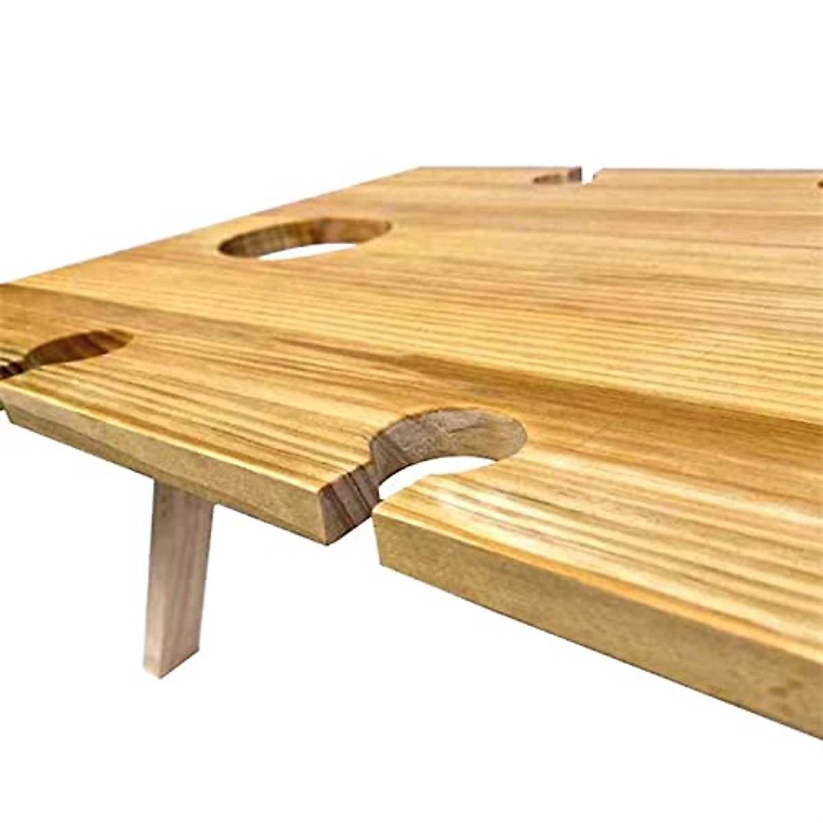 SUNESA Portable Picnic Table Outdoor Foldable Table Folding Picnic Tray Glasses Cups Bottle Rack Cheese Snack Holder Foldable Camping Table