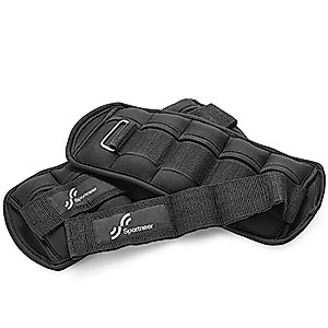 Sportneer Adjustable Ankle Weights 1 Pair 2 4 6 8 10 Lbs Leg Weight Straps for Women Men, Weighted Ankle Weights Set for Gym,Fitness, Workout,Walking, Jogging,1-5 lbs for Each Ankle, 1 Pair 2-10 lbs (Black)