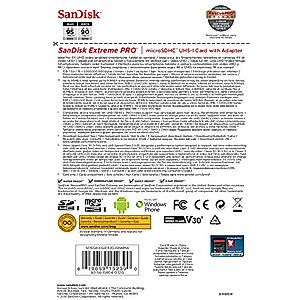 Sandisk MicroSDHC V30 32GB Extreme Pro - SI-PH5H-RB1J