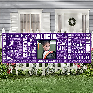 Let's Make Memories Personalized Graduation Photo Banner - Blue - Class of 2023 Banner - Dream Big Banner- Customize with Name, Year, Photo - 6ft