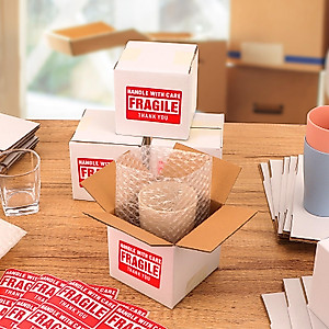 25Pack 5x5x5 Shipping Boxes for Small Business,White Mailing Boxes with Bubble Bags & Fragile Stickers for Mailing and Packing Small Gifts,Candle 5x5 Shipping boxes,Mug boxes for Shipping