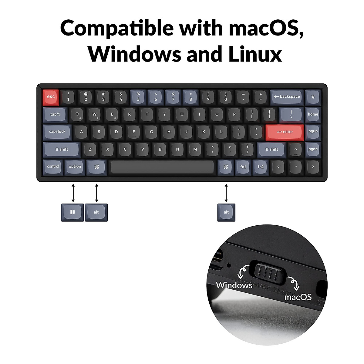 Keychron K6 Pro QMK/VIA Wireless Mechanical Keyboard, Custom Programmable Macro, Hot-Swappable Keychron K Pro Brown Switch, 65% Layout Aluminum Frame RGB Backlit Office Keyboard for Mac Windows Linux
