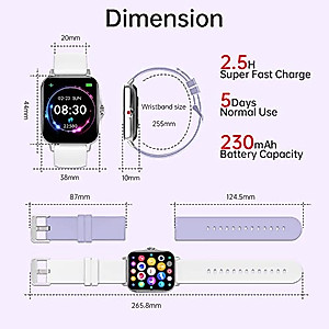 Colesma Smartwatch for Women(Answer/Make Call), Waterproof Fitness Tracker with Health Monitor Heart Rate/Blood Pressure/Blood Oxygen, 1.69" HD Full Touch Screen Smart Watch for iPhone & Android